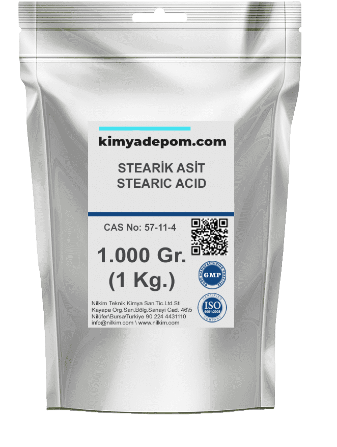 Kimya Depom - Stearik Asit (Stearic Acid) (Stearin) (E 570) 1 Kg. Paket